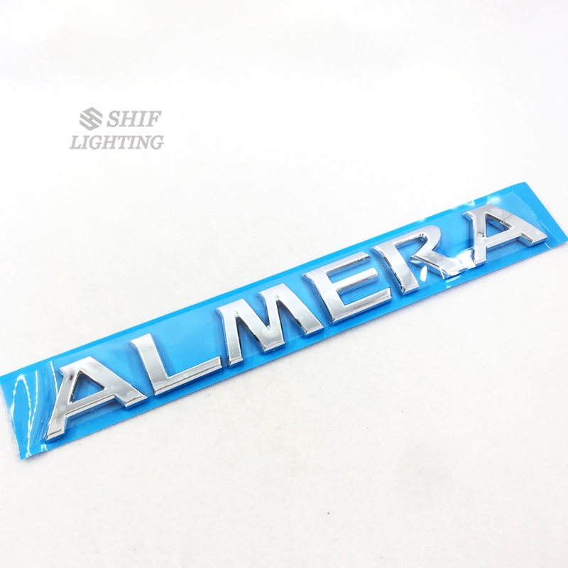 1 x ABS Chrome ALMERA Logo Car Auto Rear Trunk Lid Emblem Badge Sticker ...