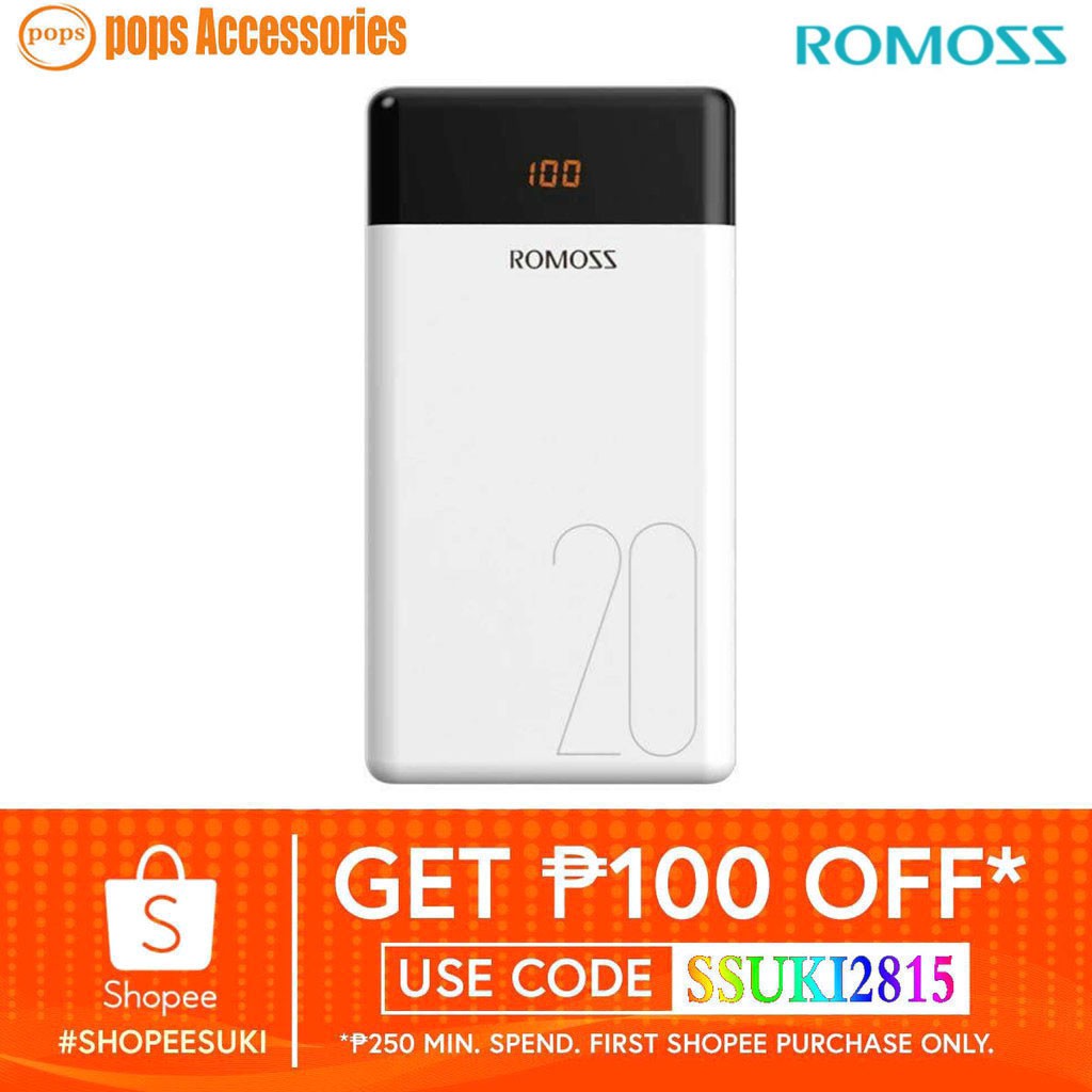 Romoss Power Bank LT20 20000mAh Dual Output Power Bank LT 20 | Shopee ...