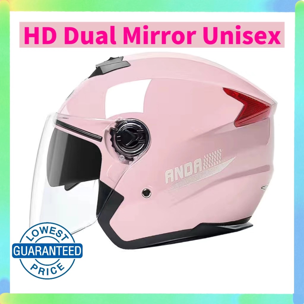 Double Mirror Motorcycle Half Face Helmets Open Face Cycling/Bicycle ...
