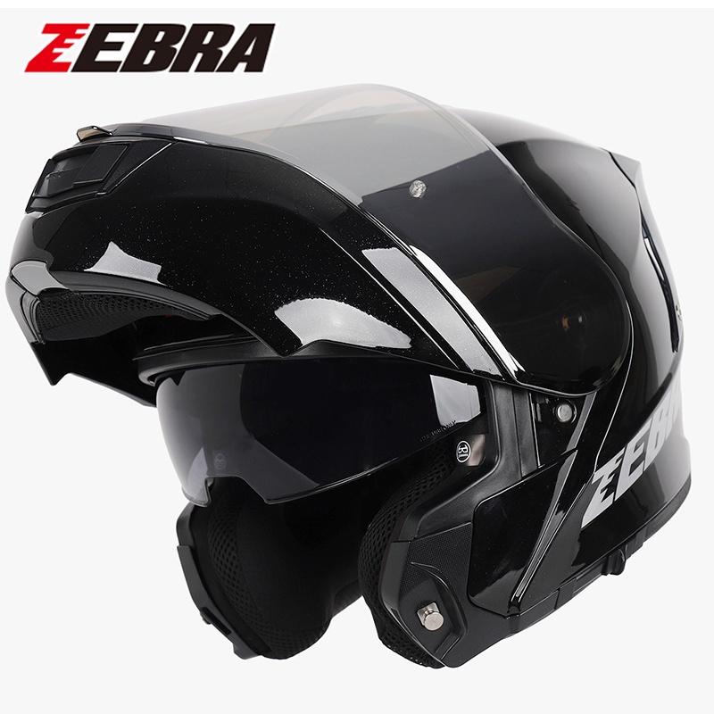 Zebra 869 Plain Motorcycle Full Face Helmet Double Visor Modular With ...