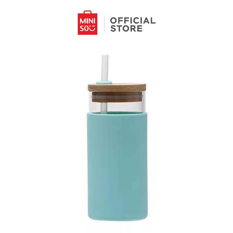 MINISO High Borosilicate Glass Water Bottle with Straw | Shopee Philippines