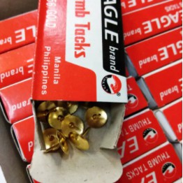 A5 COD Eagle Brand Thumb Tacks (1box) gold colors /all around thump ...