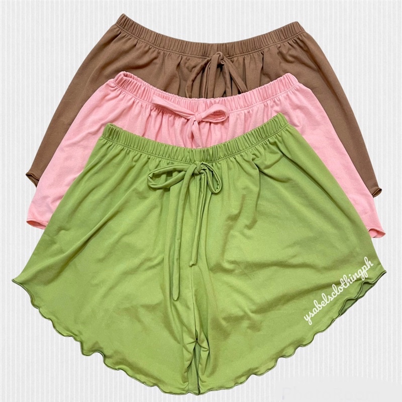 Plus Size Plain Candy Lettuce Shorts Pambahay Maternity Shorts | Shopee ...