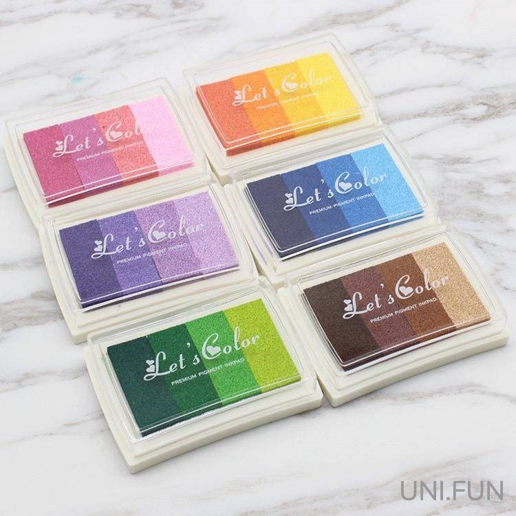 UNI.FUN 4 colors gradient ink pad Journal stamp ink pads | Shopee ...