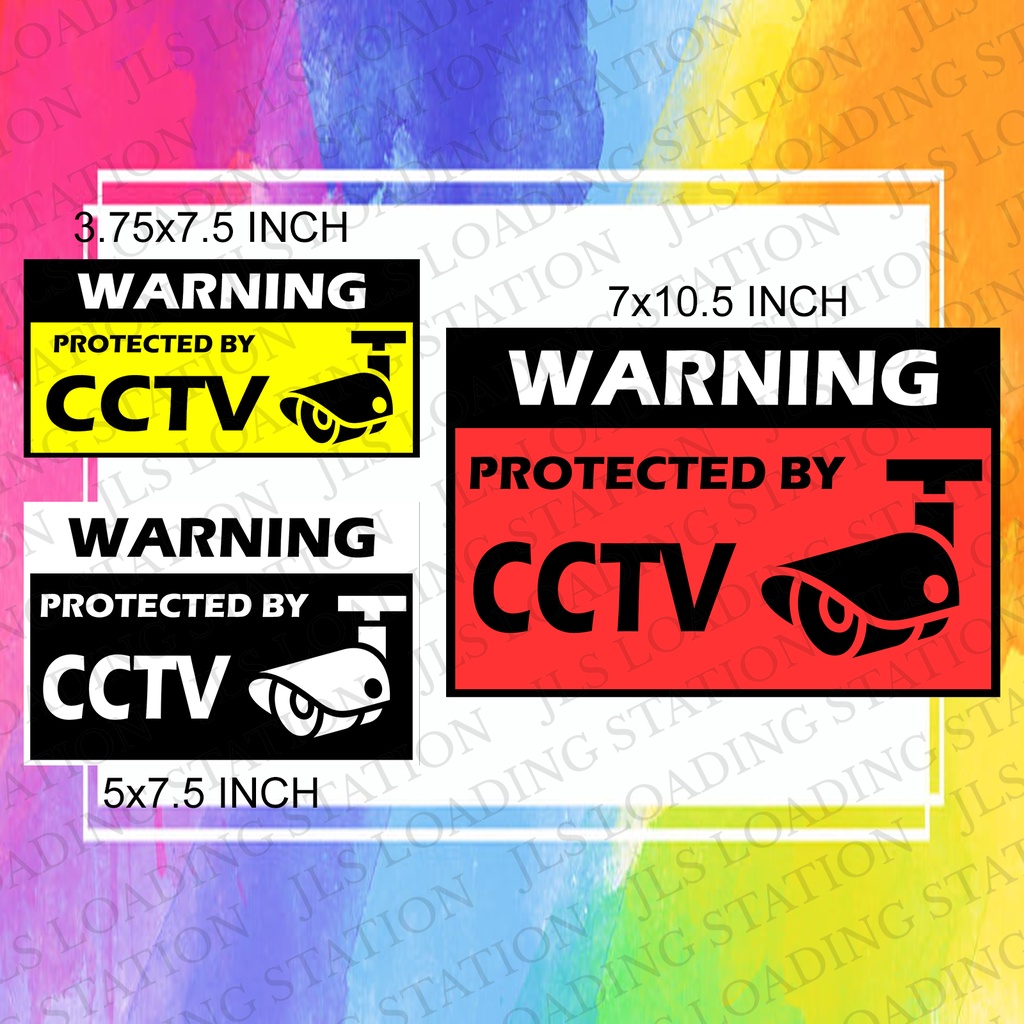 WARNING PROTECTED BY CCTV (LAMINATED/PVC) SIGNAGE | Shopee Philippines