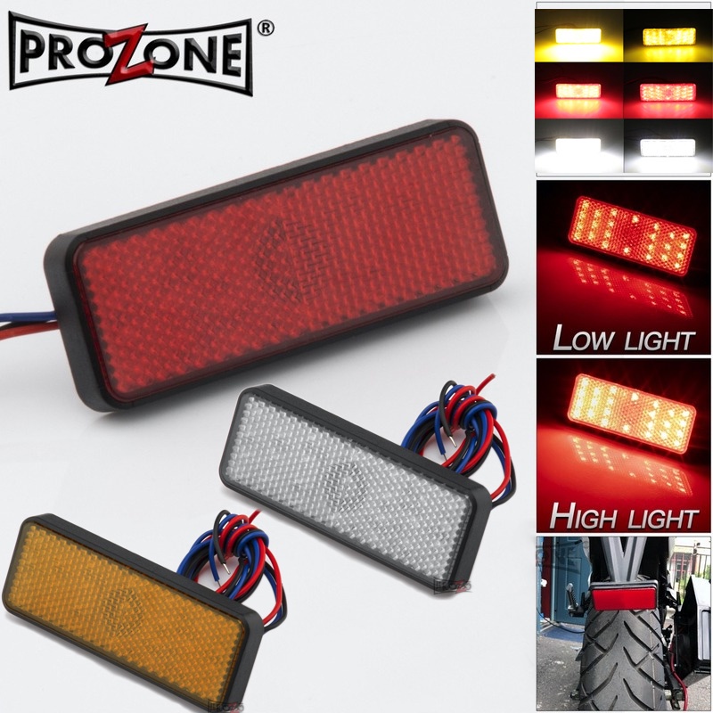 Motorcycle Light Truck ATV 24LED Rectangle Reflector Tail Brake Stop ...