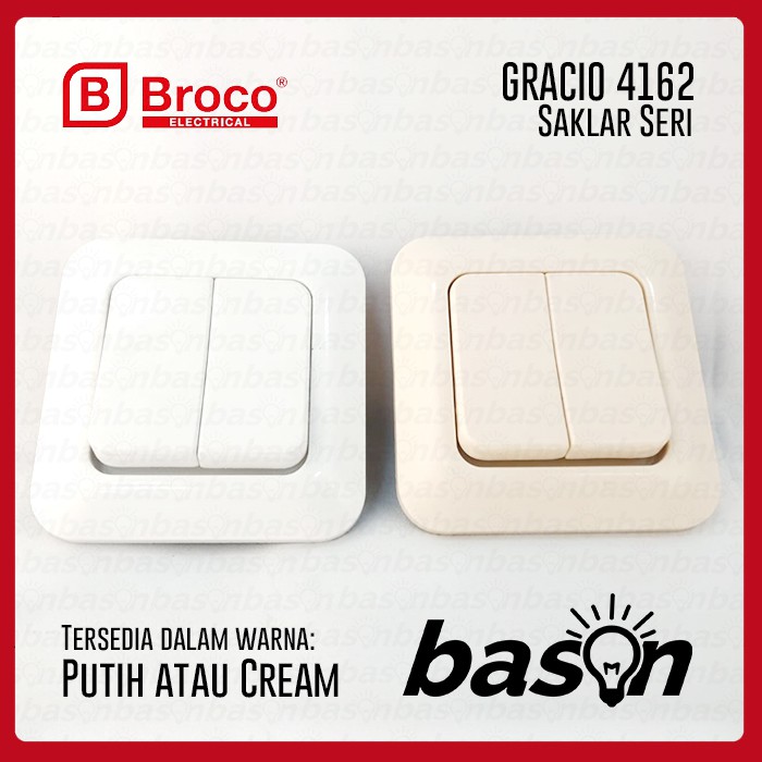 Broco Gracio 4162 Double Switch Cream | 2 Gang 1 Way Switch | Shopee ...