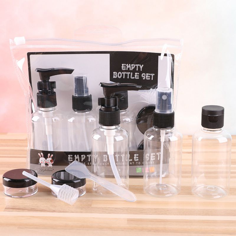 7Pcs Refillable Makeup Containers Set Toiletries Cosmetics Leak Proof ...