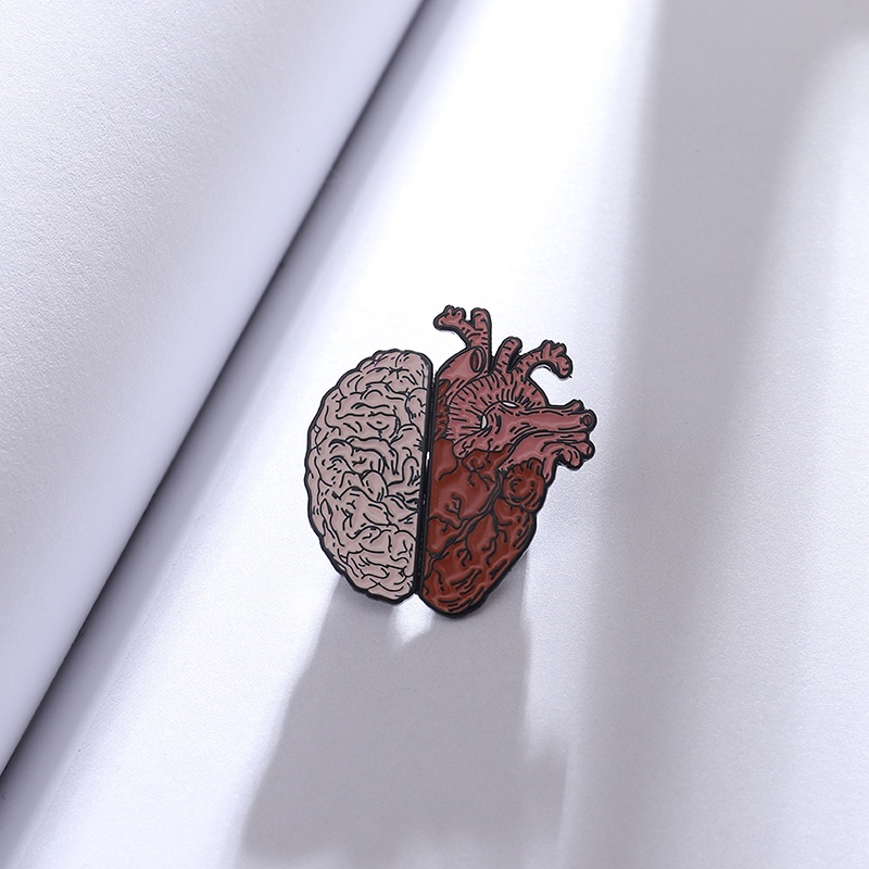 Half Heart and Brain Enamel Pin Medical Anatomy Art Organ Human ...