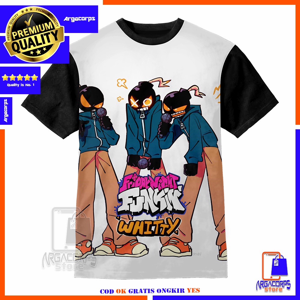 3D Children's T-shirt Premium Children's Clothes - Whitty FNF Funkin ...
