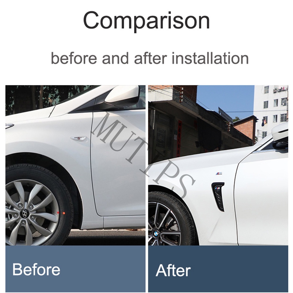 Mitsubishi 2Pcs Carbon Fiber Shark Gill Shape Side Fender Vent Trim ...