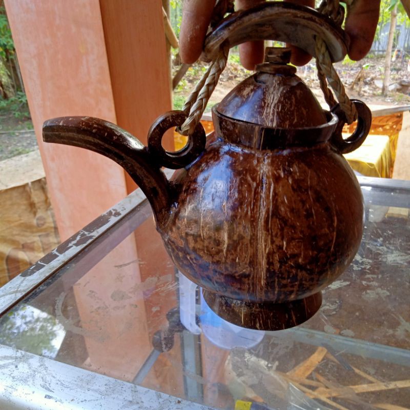Unique natural old school coconut shell kettle/kettle, handicraft ...