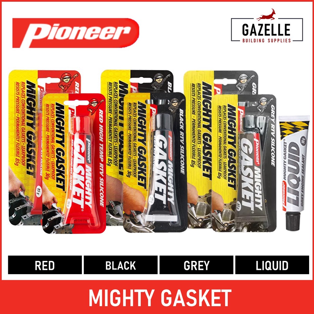 Pioneer Mighty Gasket Black / Grey / Red High Temp RTV Silicon / Liquid Grey - 30g / 85g / 10g ...