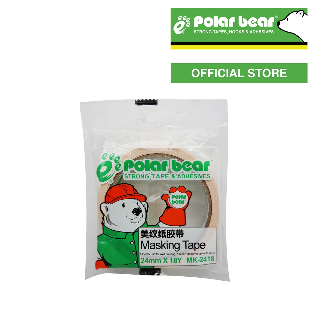 POLAR BEAR Masking Tape 24mm x 18yrd (MK2418) | Shopee Philippines