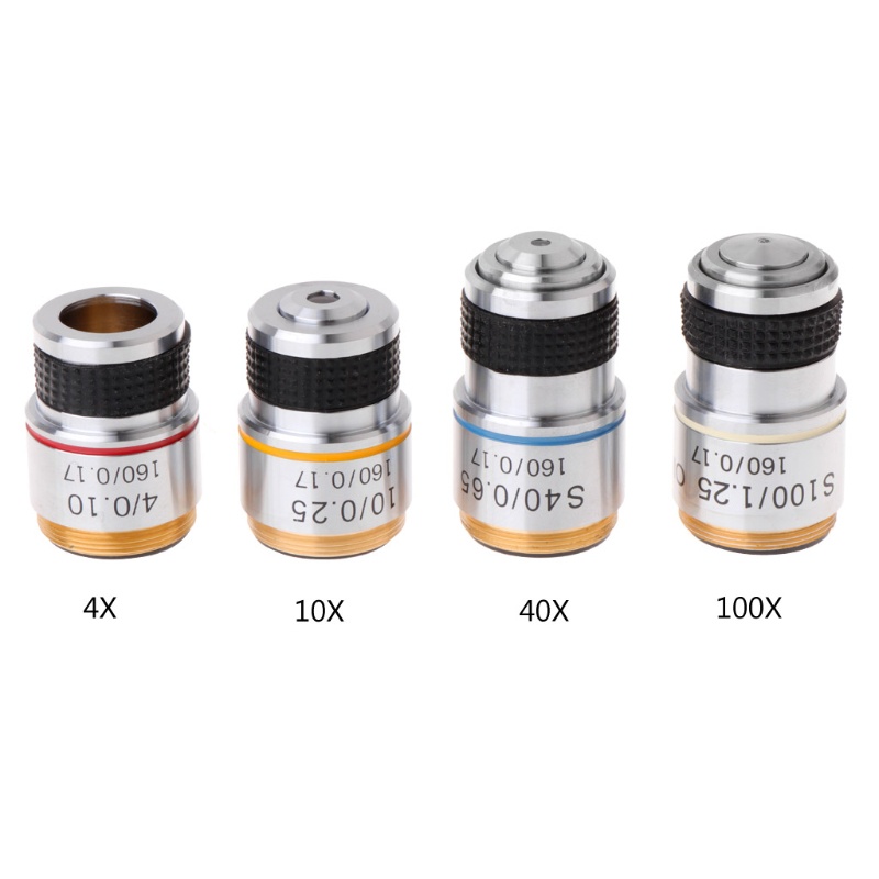 PCF* 4X 10X 40X 100X Biological Microscope Achromatic Objective Lens ...