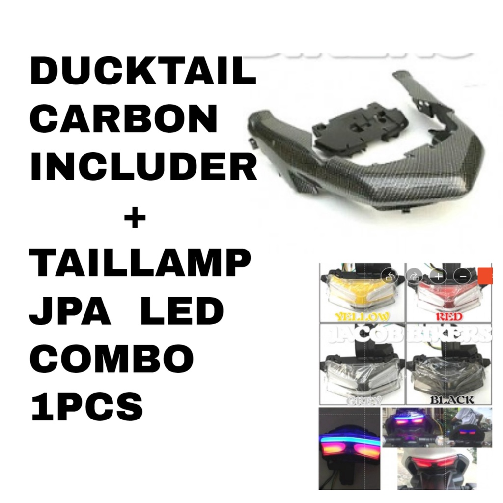 YAMAHA NVX155 AEROX BACK DUCKTAIL UNDERTAIL CARBON COVER WITH TAIL LAMP ...