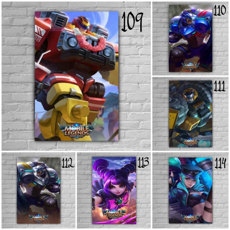 MOBILE LEGENDS WALL POSTER 101-120/WITHOUT FRAME. | Shopee Philippines