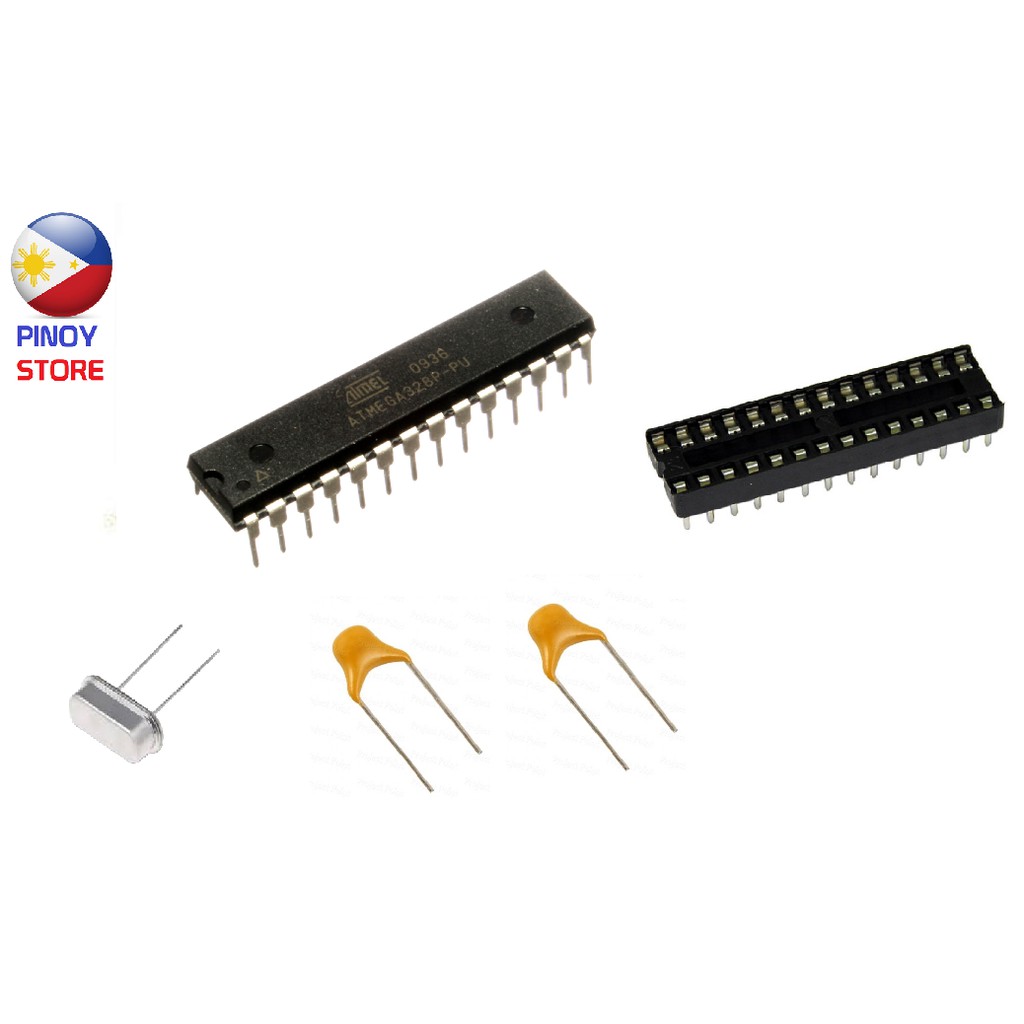 ATmega328P Bootloaded 16MHz crystal 2pcs 22pf capacitor socket ...