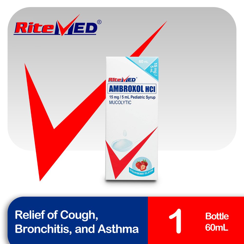 RiteMED Ambroxol Pediatric 15mg Syrup 60mL 1 Bottle (Cough Relief ...