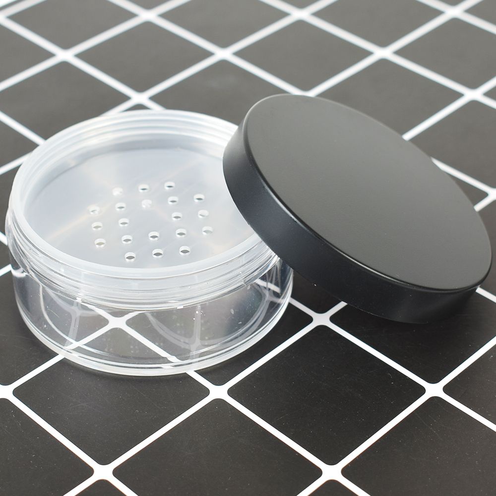 50g Plastic Empty Loose Powder Jar Puff Box Sifter Container Cosmetic ...
