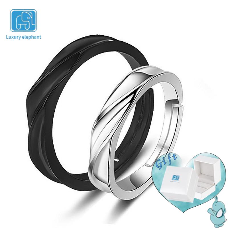 Luxury elephant Couple Ring Adjustable Promise Rings Engagement ...
