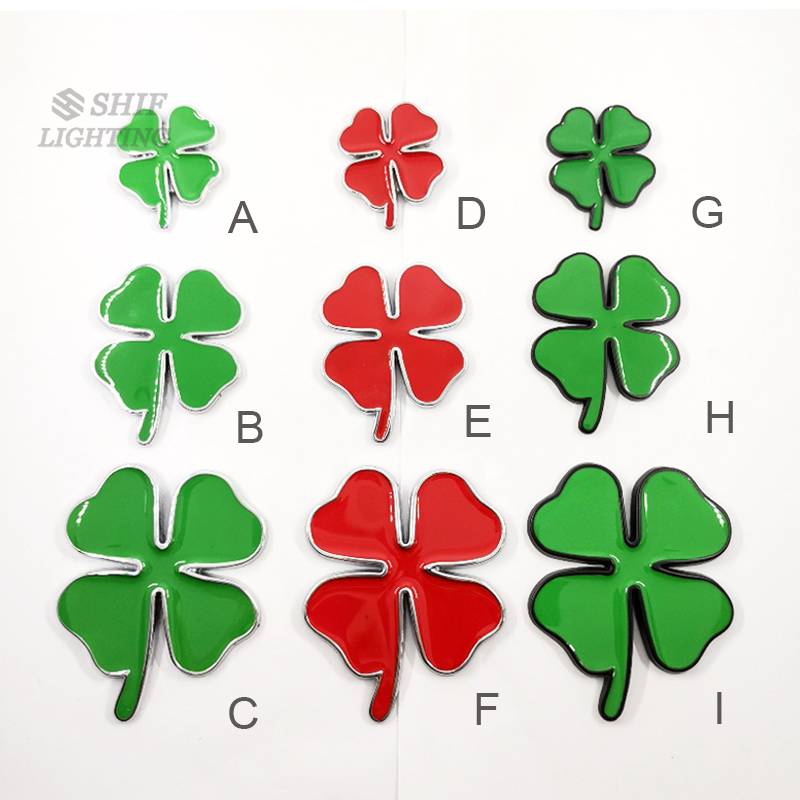 1 x Metal Four Leaf Clover Lucky Logo Car Auto Motor Decorative Emblem ...