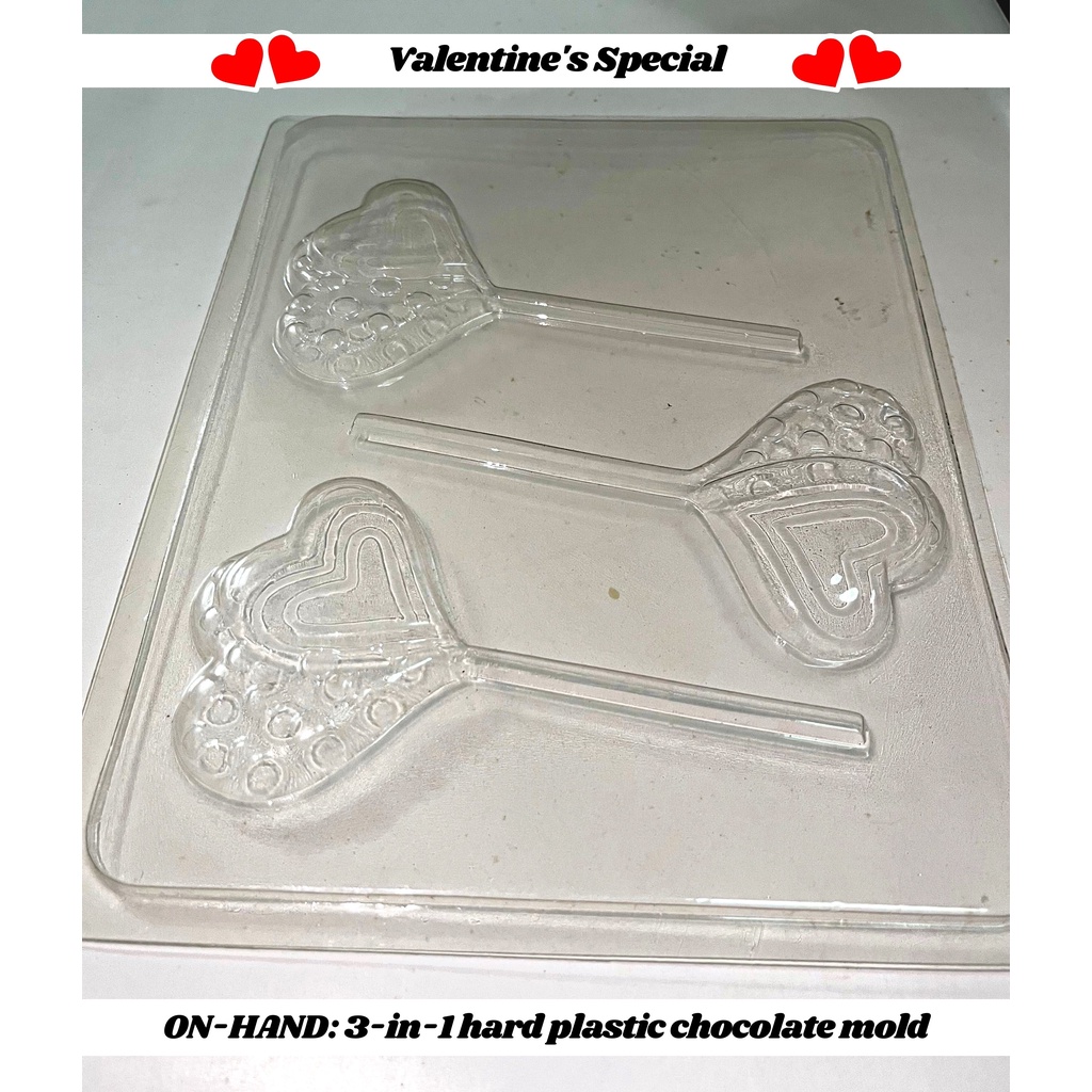 3-in-1 lollipop mold- hard plastic decorative chocolate mold / tray ...