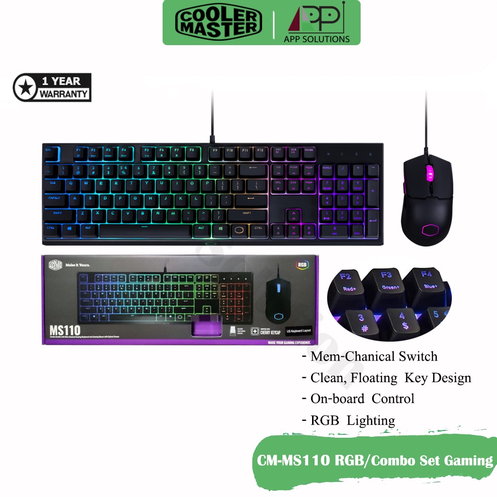 Cooler Master Keyboard & Mouse Set) Set Combo Model Ms110 RGB | Shopee ...