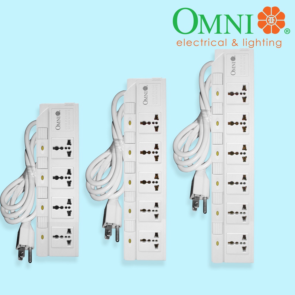 Extension Cord OMNI 4, 5, 6 gang w/ Switch, Surge Protection, 1.8M cord ...