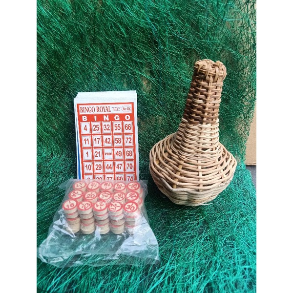 Bingo Set Rattan& wooden chips | Shopee Philippines
