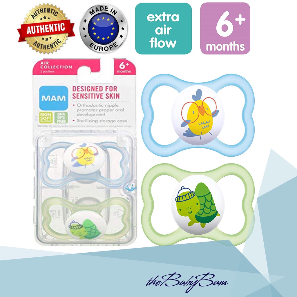 Mam Air Soother Pacifier For 6+ months Turtle Bird ( 2pcs/pack ...