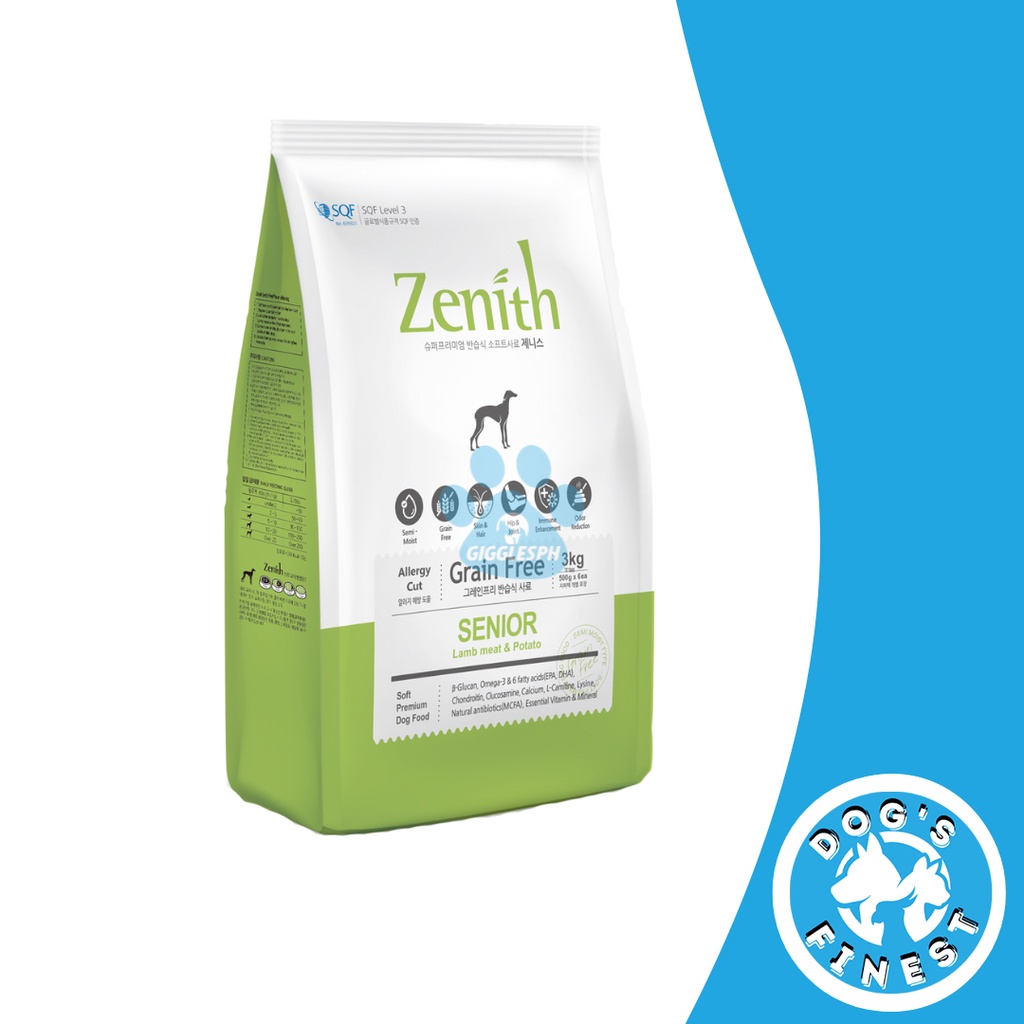 Zenith Light & Senior Semi-Moist Dry Dog Food (Lamb & Potato) 1.2kg ...