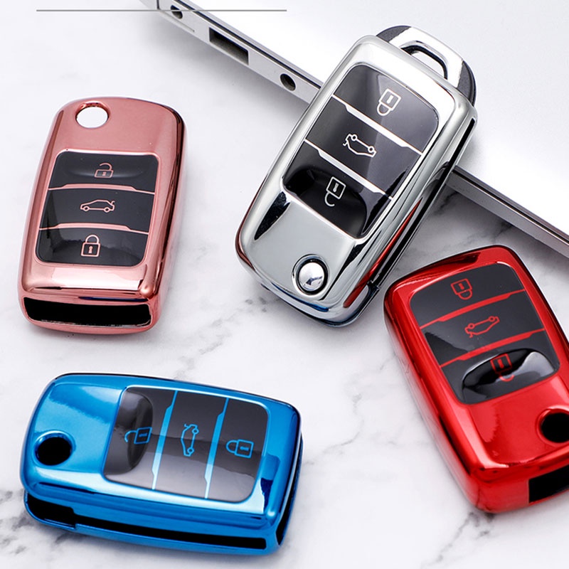 Soft TPU Car Folding Key Case Bag Cover Shell Keychain for Changan CS75 ...