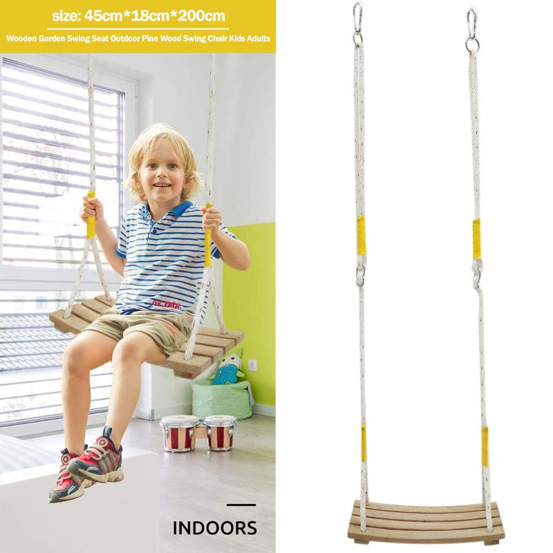 Wooden Swing Set Wood Tree Swing Seat Wooden Tree Swings Children Adult Kids Wood Swing Seat ...