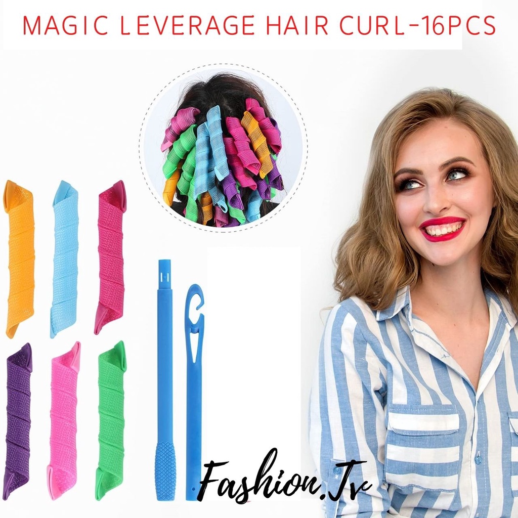Magic Leverage Hair Curl-16PCS Hair Curlers No Heat ,Hair Spiral ...
