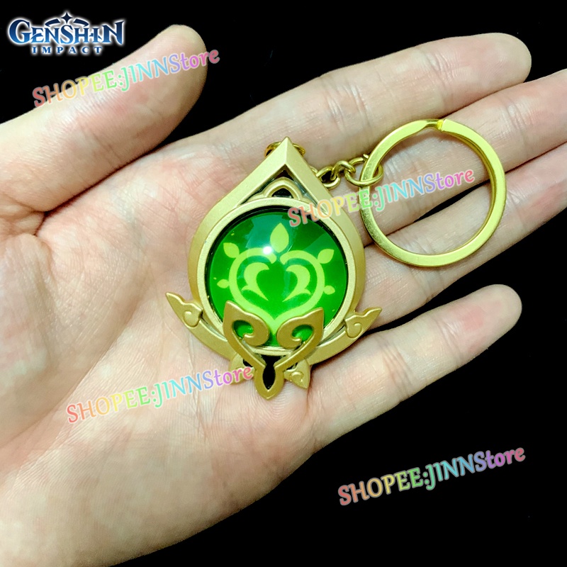 JINN Genshin Impact Keyring New Sumeru:Dendro Vision Keychain Double ...