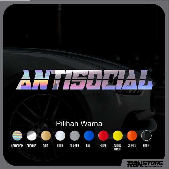 Hologram AND COLOR ANTISOOCIAL STICKERS / JDM ANTI SOCIAL CUTTING ...