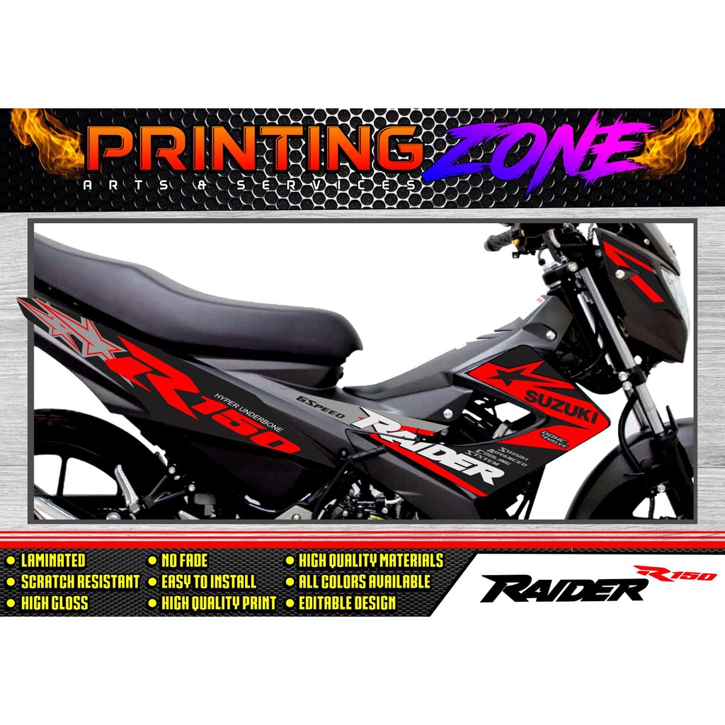 RAIDER R150 Reborn Stock Sticker Decals Durable and High quality with ...