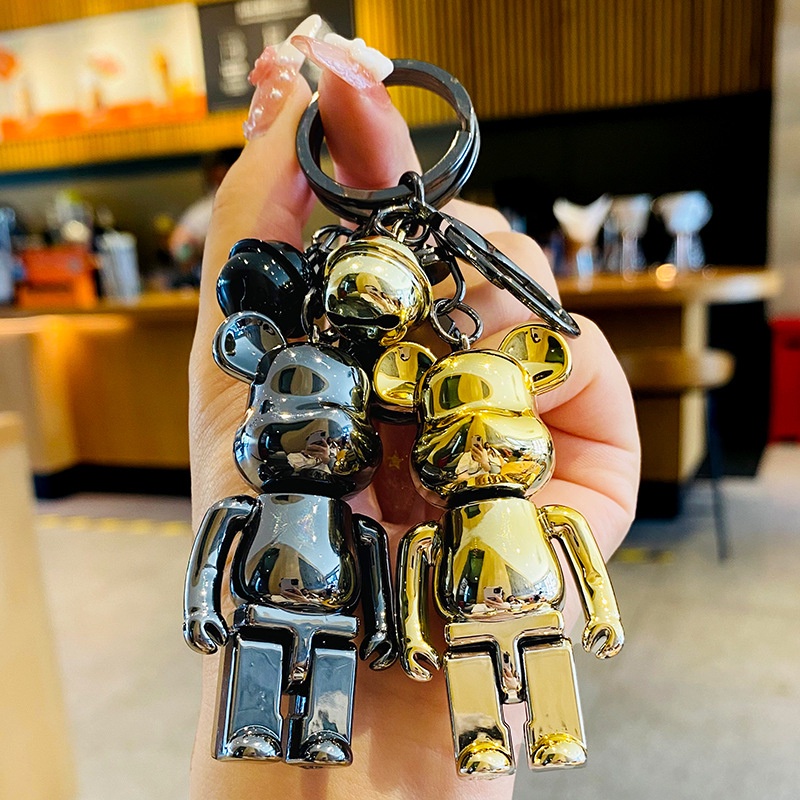 Building blocks bear doll key chain bag car key pendant bear jewelry ...