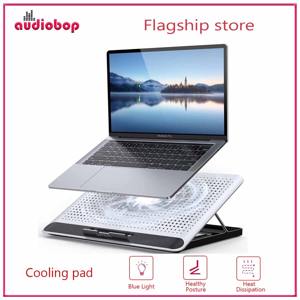 Portable Height Adjustable Laptop Cooling Fan Stand Holder Riser ...