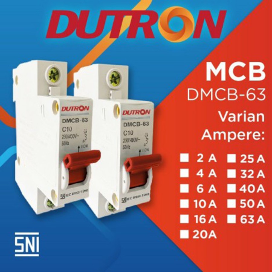 Mcb DUTRON DMCB-63 2A 4A 6A 20A 16A 20A 25A 32A 40A 50A 63A AMPER ...