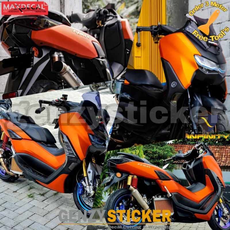 Orange chrome matt sticker orange Metallic doff Motorcycle sticker ...