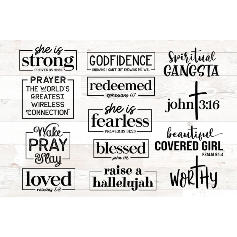 COD~Christian Bible Quotes Bible Verse Decal and HTV Stickers | Shopee ...