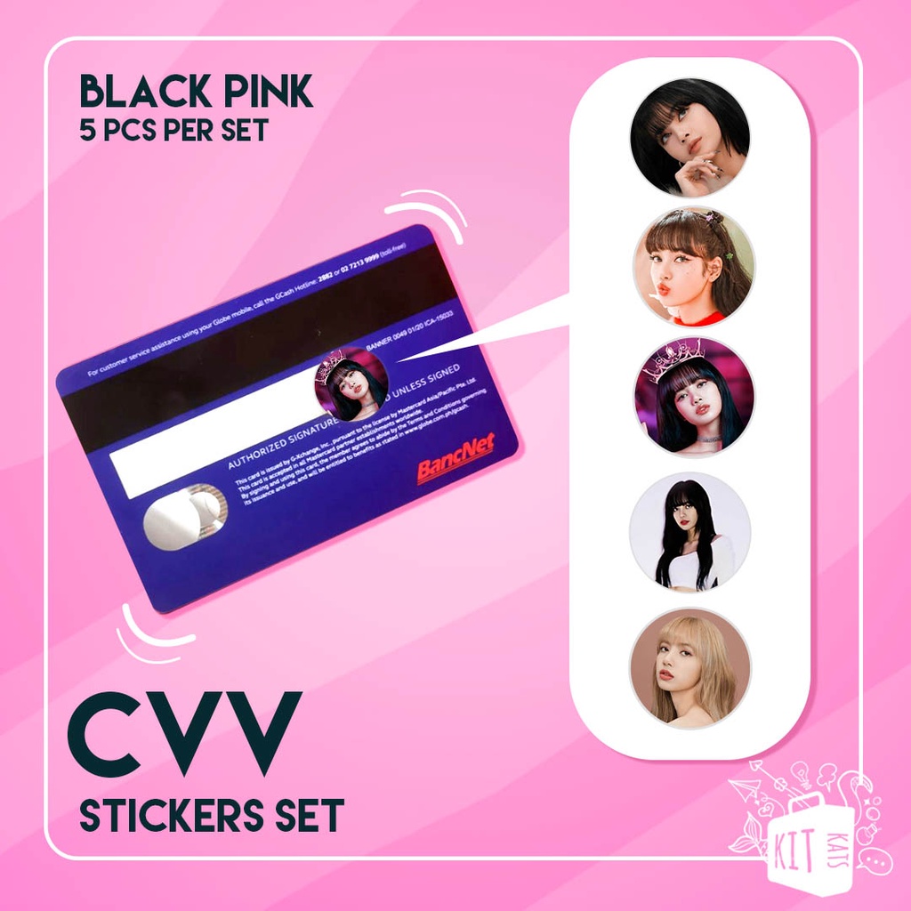 CVV stickers for back of card security (Black Pink Themed) | Shopee ...