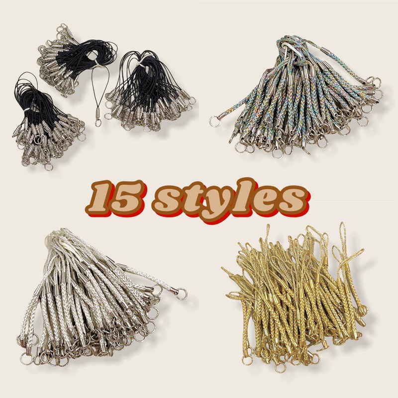 10 PCS Keychain Lanyard Strings DIY Cellphone, Bag, USB Chain | Shopee ...