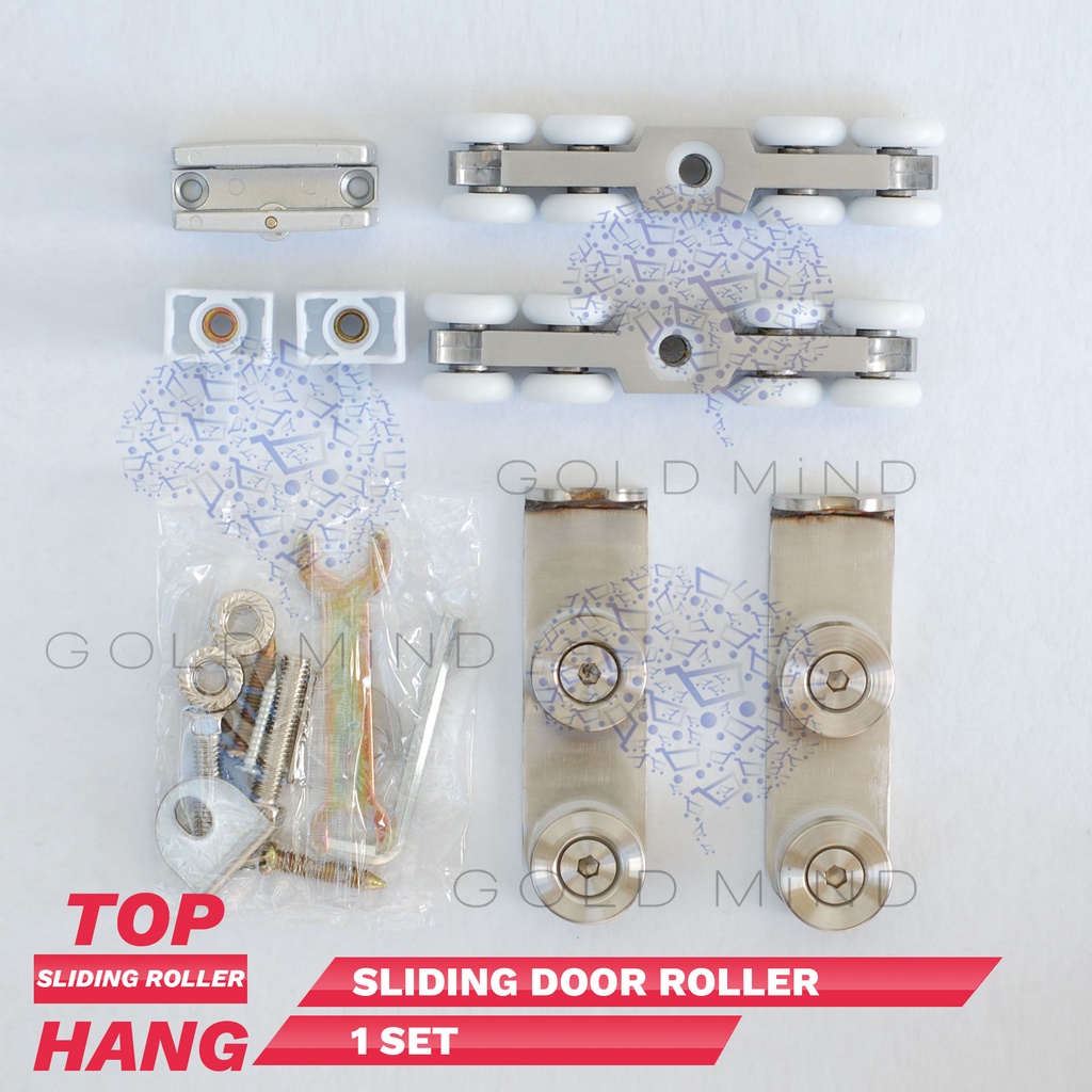 Heavy Duty Top Hang Sliding Glass Door Roller Hung 8 Wheels 70kg