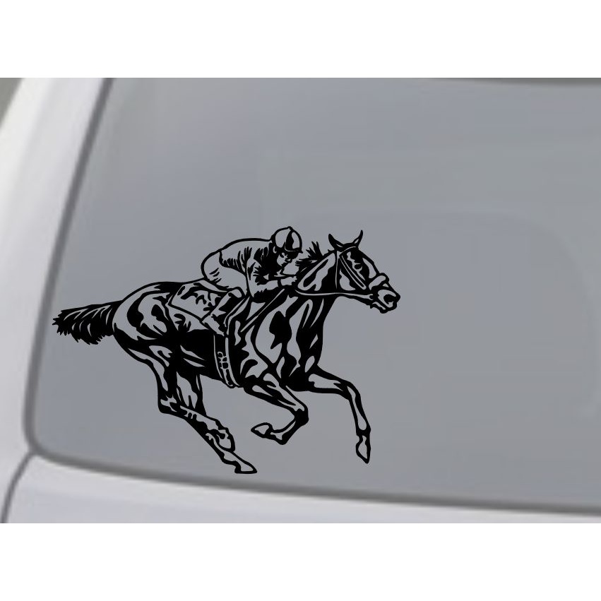 HORSE RACING THOROUGHBRED RUNNING Vinyl Decal Sticker Car Window Wall ...