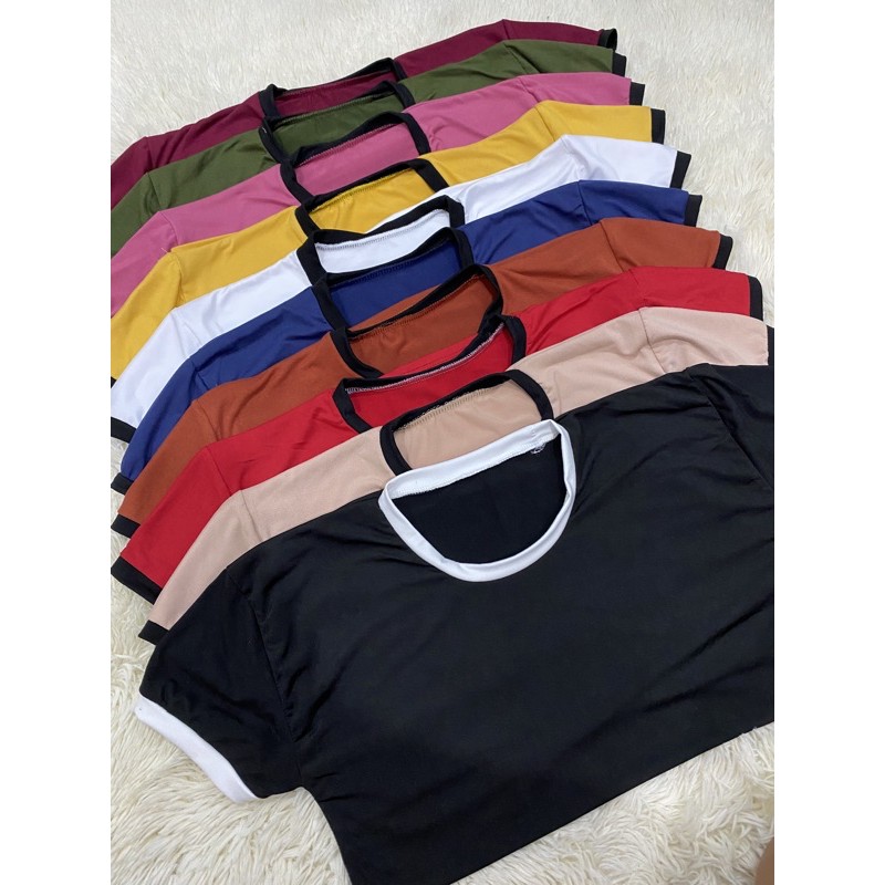 Plain Ringer Tees ( FIT UP to MEDIUM) | Shopee Philippines