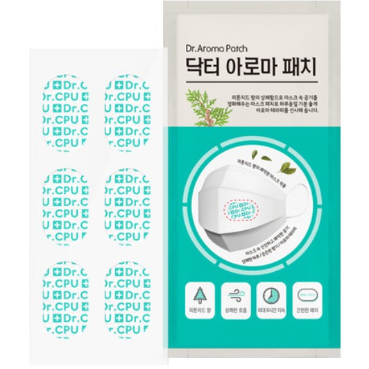 Dr. Aroma Mask Patch (6 Sheet / 1 Pouch), Mask Air Freshener,Phytoncide ...