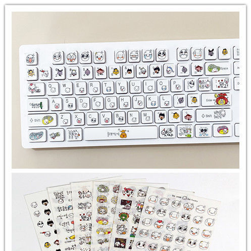 Cartoon cute KEYBOARD STICKER k480 / k380 iPad film computer button ...